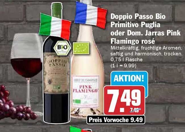 Doppio Passo Bio Primitivo Puglia Oder Dom. Jarras Pink Flamingo Rosé ...