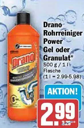 Drano Rohrreiniger Power Gel Oder Granulat Angebot bei AEZ ...