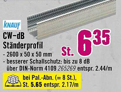 Knauf Cw-Db Ständerprofil 2600 X 50 X 50 Mm Angebot bei Hornbach ...