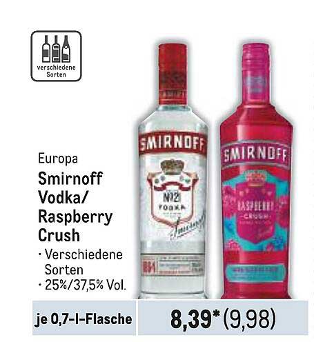 Smirnoff Vodka/Raspberry Crush Angebot bei METRO