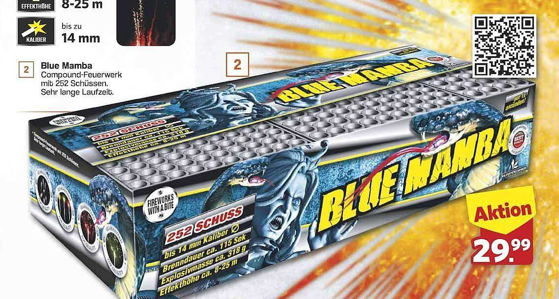 Blue Mamba - Compound-Feuerwerk Mit 252 Schüssen Angebot bei Famila ...