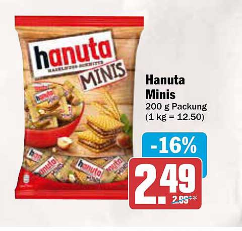 Hanuta Minis 200 G Packung Angebot bei AEZ - ProspektGuru.de