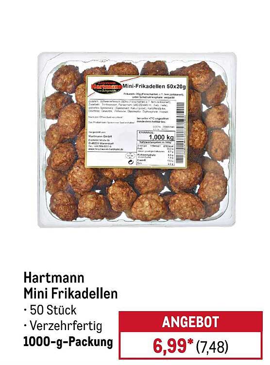 Hartmann Mini Frikadellen 50 Stück - 1000-G-Packung Angebot bei METRO ...