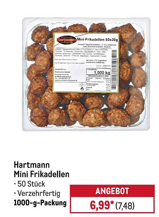 Hartmann Mini Frikadellen 50 Stück - 1000-G-Packung Angebot bei METRO ...
