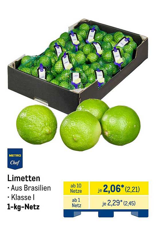 Brasilien Limetten Klasse I, 5 Stück Netz Angebot bei Edeka ...