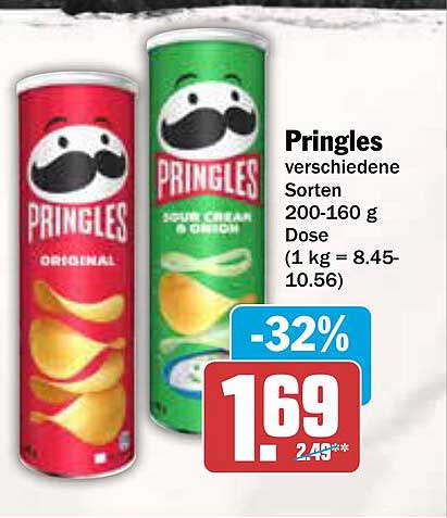 Pringles - Verschiedene Sorten 160-/165-G-Dose Angebot bei METRO ...