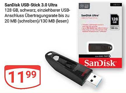Sandisk Usb-Stick 3.0 Ultra 128 Gb Angebot bei Globus - ProspektGuru.de