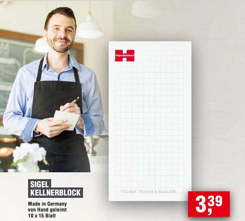 Sigel Kellnerblock 10 X 15 Blatt Angebot bei Handelshof - ProspektGuru.de