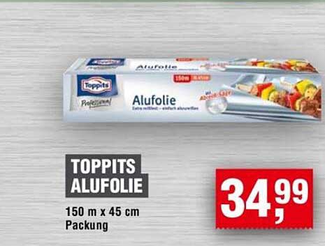Toppits Alufolie 150 M X 45 Cm Angebot bei Handelshof - ProspektGuru.de