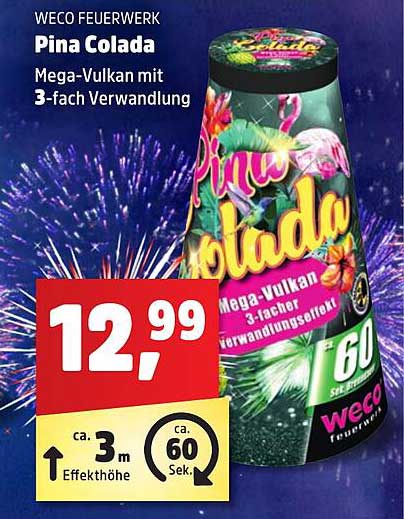 Weco Feuerwerk Pina Colada Mega-Vulkan Mit 3-Fach Verwandlung Angebot ...