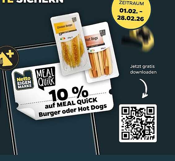 10 % Auf Meal Quick Burger Oder Hot Dogs Angebot bei NETTO ...