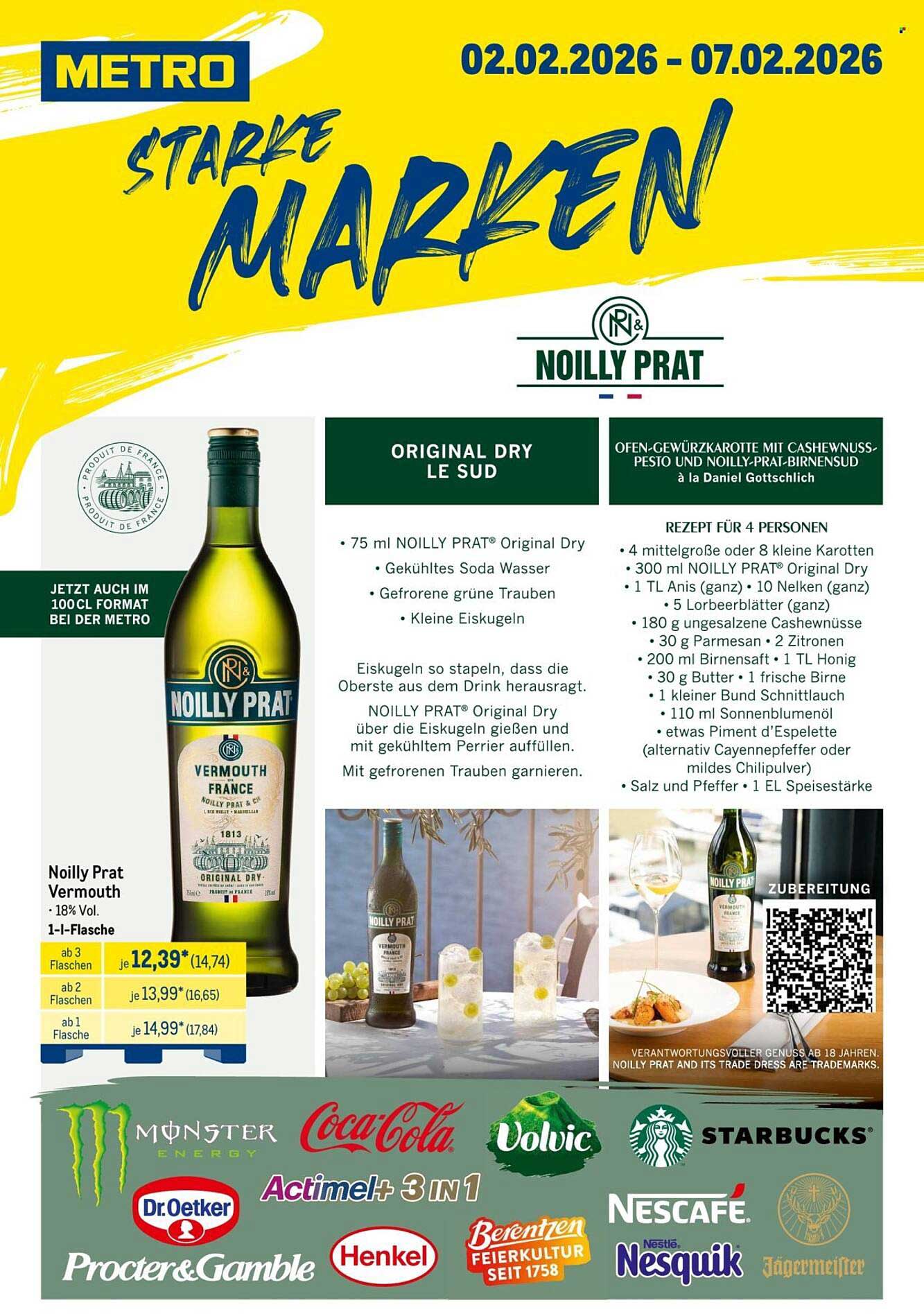 Noilly Prat Vermouth - Original Dry Angebot bei METRO - ProspektGuru.de