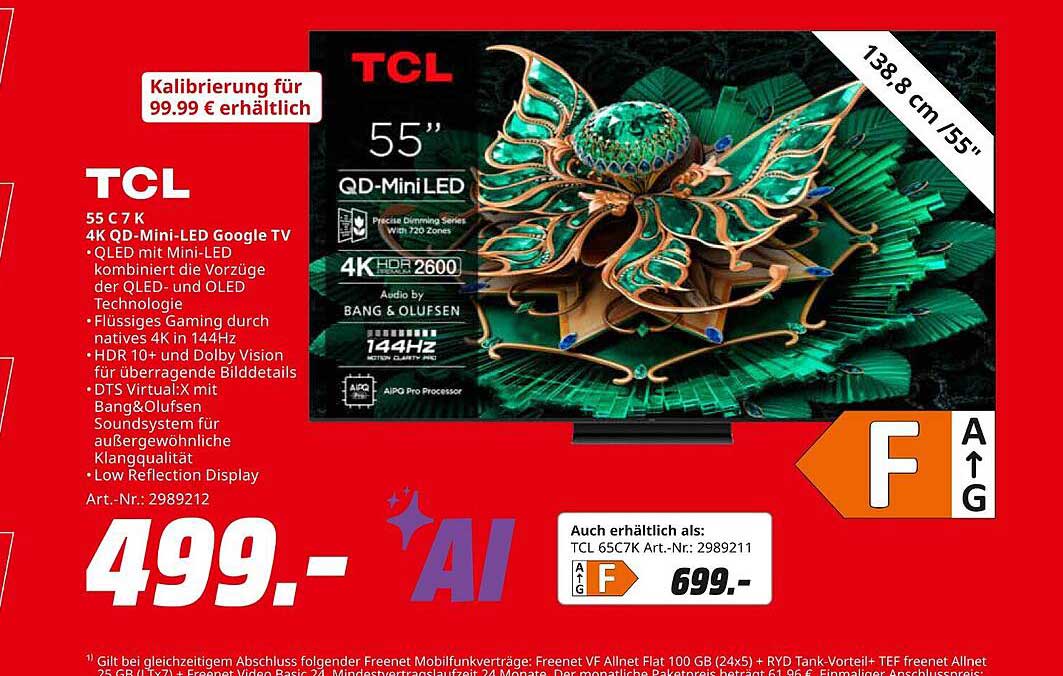 Tcl 55 C 7 K 4K Qd-Mini-Led Google Tv Angebot bei MediaMarkt ...