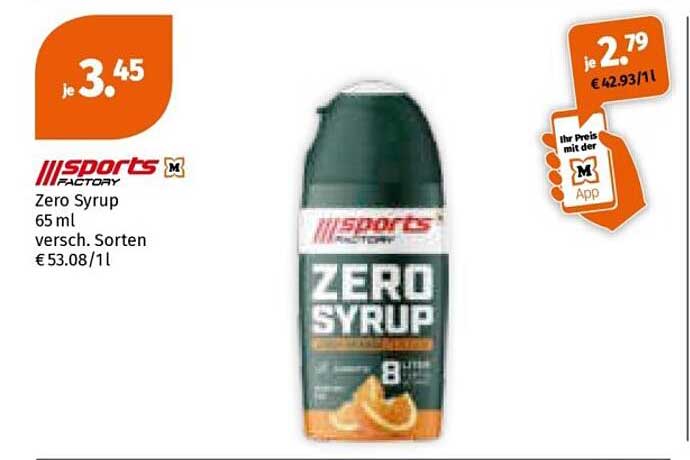 Zero Syrup 65 Ml Versch. Sorten Angebot bei Müller - ProspektGuru.de