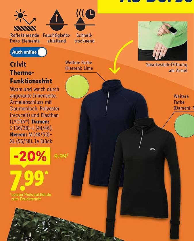 Crivit Thermo-Funktionsshirt Angebot bei Lidl - ProspektGuru.de