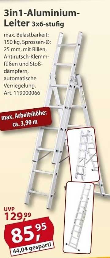 Alu-Sicherheitsleiter 4-Stufig, Stabile Aluminium-Konstruktion ...