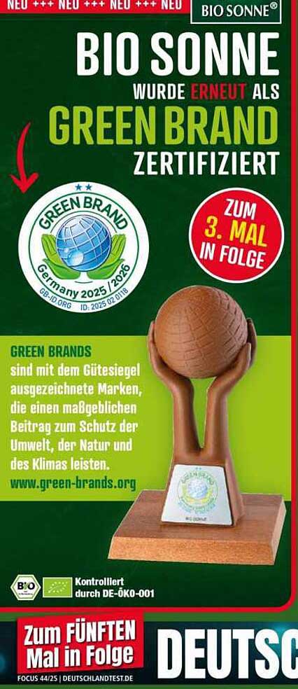 Bio Sonne - Green Brand Zertifizierung 2025/2026 Angebot bei Norma ...