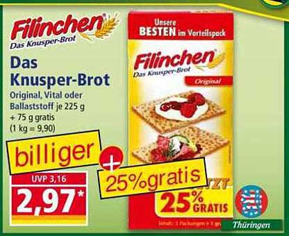 Filinchen Das Knusper-Brot - Original, Vital Oder Ballaststoff Angebot ...