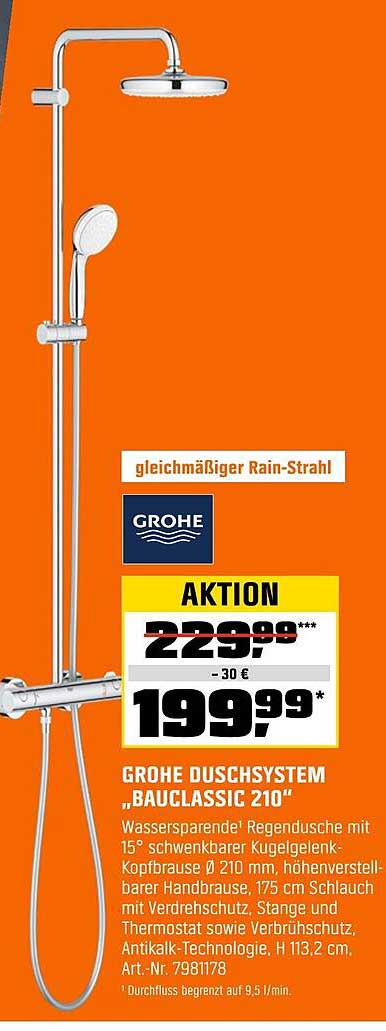 Grohe Duschsystem „Bauclassic 210“ Angebot bei OBI - ProspektGuru.de