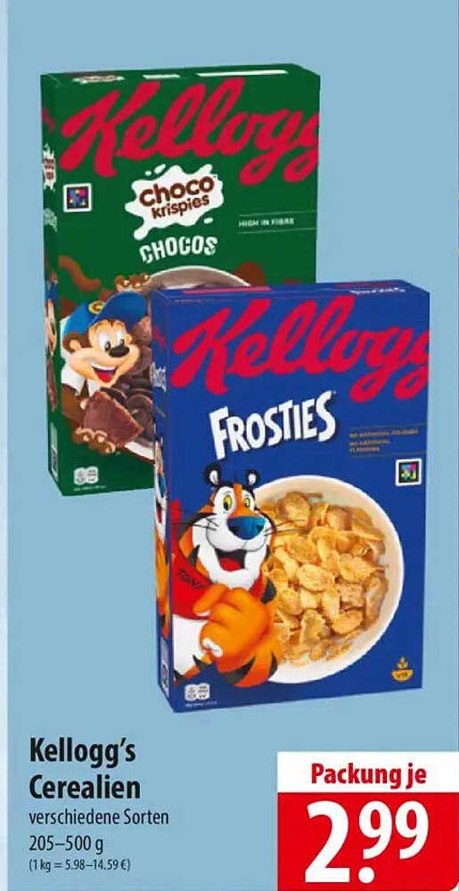 Kellogg’s Cerialien Verschiedene Sorten 205–500 G Angebot bei Famila ...