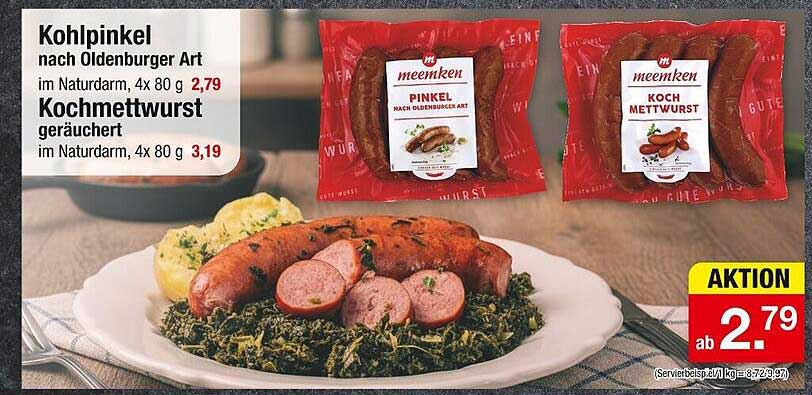 Kohl Pinkel Nach Oldenburger Art Im Naturdarm, 4X 80 G Für Nur 2,79 ...
