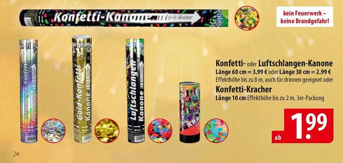 Konfetti- Oder Luftschlangen-Kanone Angebot bei Famila Nord Ost ...