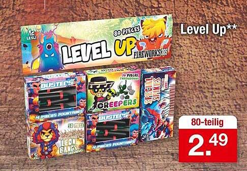 Level Up Feuerwerk – 80-Teilig Angebot bei Zimmermann - ProspektGuru.de