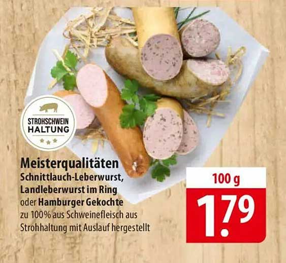 Meisterqualitäten Schnittlauch-Leberwurst, Landleberwurst Im Ring Oder ...