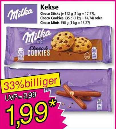 Milka Kekse - Choco Sticks, Choco Cookies Oder Choco Minis Angebot bei ...