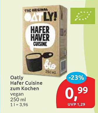 Oatly Hafer Cuisine Zum Kochen 250 Ml, Vegan Angebot bei Budni ...