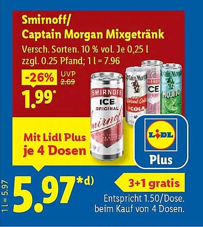 Captain Morgan, Smirnoff, Gordon's, Johnnie Walker, Jim Beam, Jack ...