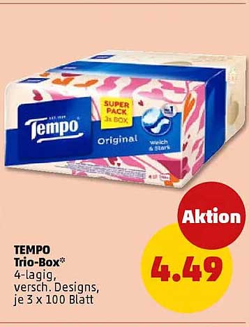 Tempo Trio-Box* 4-Lagig – Original Angebot bei Penny - ProspektGuru.de