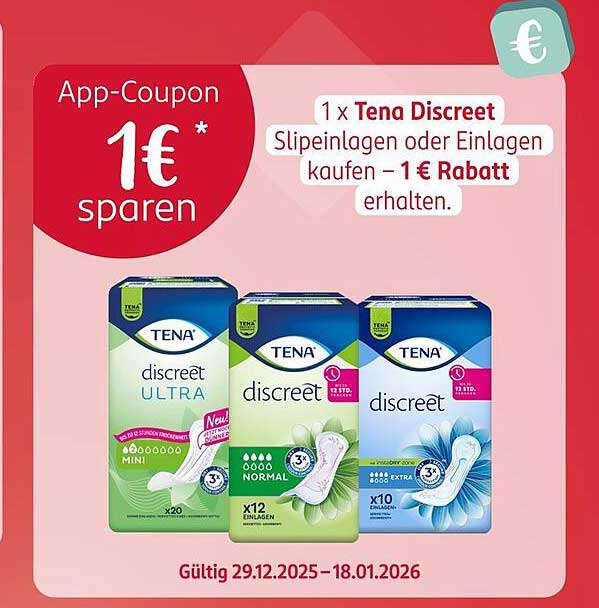 Tena Discreet Slipeinlagen Oder Einlagen – 1 € Rabatt Angebot bei ...