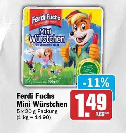 Ferdi Fuchs Mini Würstchen Angebot bei AEZ - ProspektGuru.de