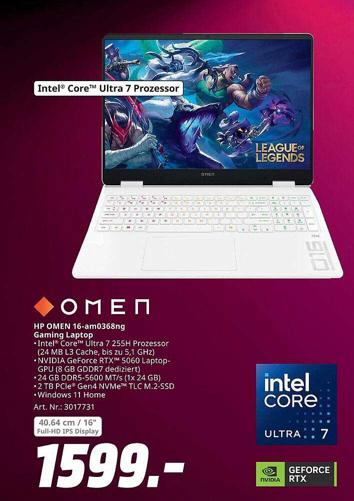 Hp Omen Max 16-Ak0395Ng Gaming Laptop Angebot bei MediaMarkt ...