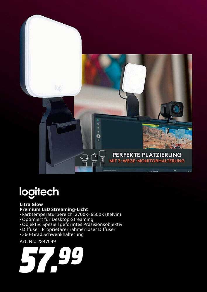 Litra Glow Premium Led Streaming-Licht Angebot bei MediaMarkt ...