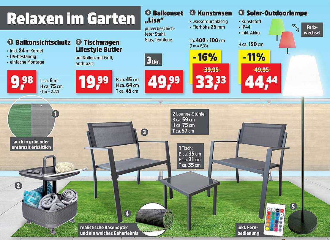 Balkonset „Lisa“ 3-Tlg. Angebot bei Thomas Philipps