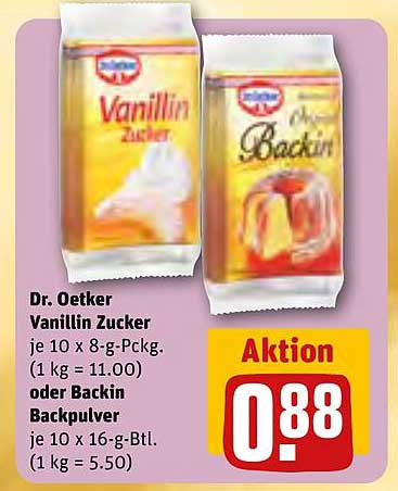 Dr. Oetker Vanillin Zucker Oder Backin Backpulver Angebot bei REWE