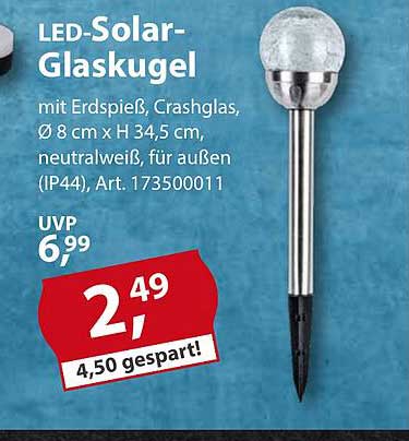 Led-Solar-Glaskugel Angebot bei Sonderpreis Baumarkt - ProspektGuru.de