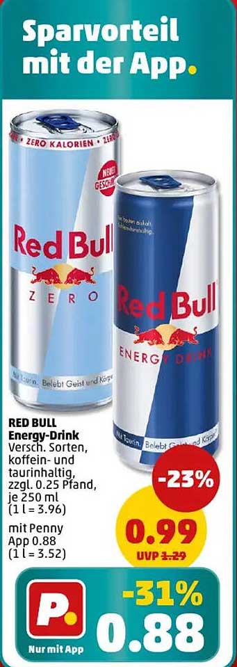 Red Bull Energy-Drink – Verschiedene Sorten, 250 Ml Angebot bei Penny