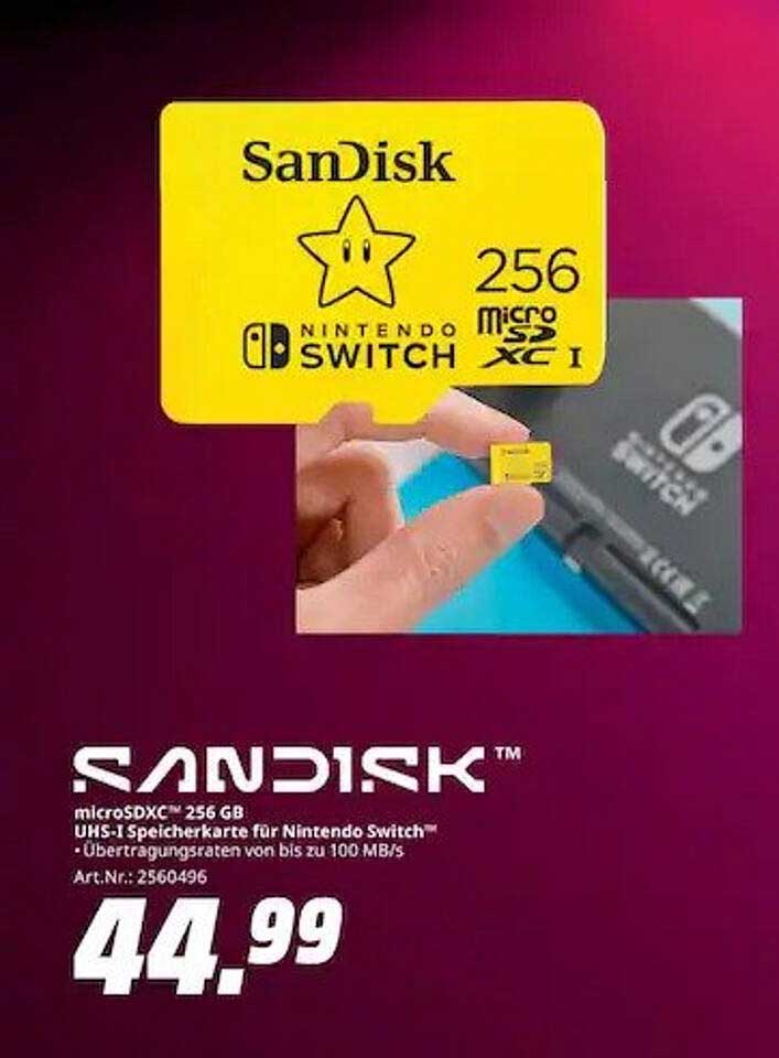 Sandisk Microsdxc™ 256 Gb Uhs-I Speicherkarte Für Nintendo Switch ...