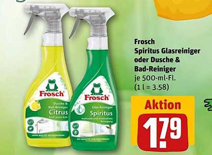 Frosch Spiritus Glasreiniger Oder Dusche & Bad-Reiniger Je 500-Ml-Fl ...
