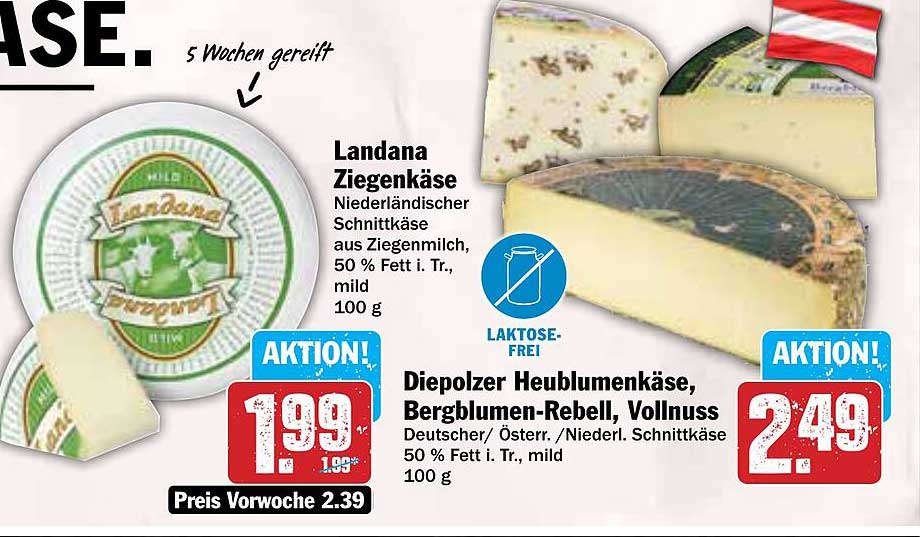 Landana Ziegenkäse, Diepolzer Heublumenkäse, Bergblumen-Rebell ...