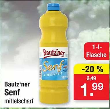 Baut'zner Senf Mittelscharf Angebot bei Zimmermann - ProspektGuru.de