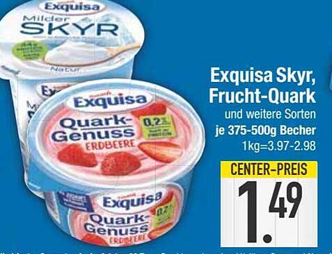 Exquisa Skyr, Frucht-Quark Angebot bei E-Center