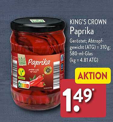 King's Crown Paprika Angebot bei Aldi Nord