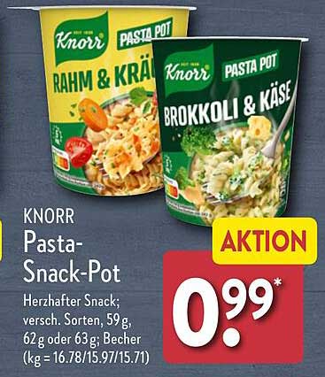 Knorr Pasta-Snack-Pot Angebot bei Aldi Nord