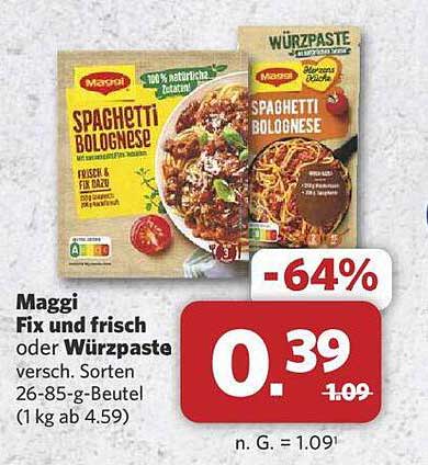 Maggi Fix Und Frisch Oder Würzpaste Angebot bei Combi - ProspektGuru.de