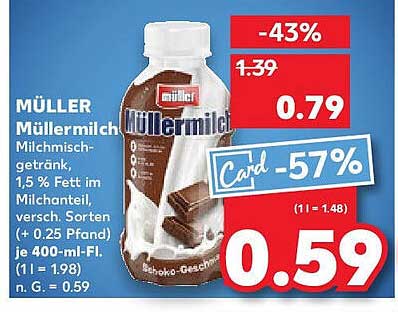 Müller Müller Milch Schoko-Geschmack Angebot bei Kaufland