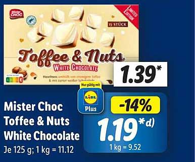 Toffee & Nuts White Chocolate Angebot bei Lidl